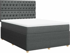 Box spring postel s matrací tmavě šedá 160x200 cm textil 3294415