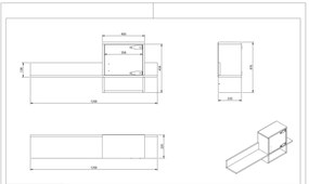 Obývací stěna ANTHES 1 180 cm ořech/černá