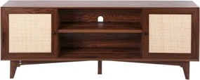 Ratan-TV-Ständer 191 cm Fernseher Boho-TV-Schrank Fernsehschrank Walnuss