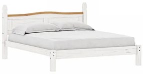 Rustikální postel z masivu 180x200 bílá borovice Corona 163623B