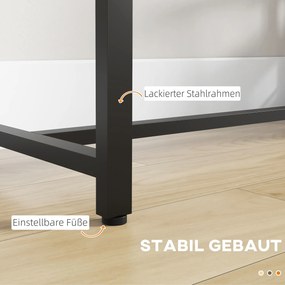 HOMCOM Kuchyňský barový stůl se 3 policemi, industriální design, vzhled dřeva, ocelový rám, 20 x 40 x 105 cm, černá a hnědá | Aosom.de