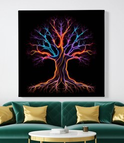 Obraz na plátně - Strom života oheň voda FeelHappy.cz Velikost obrazu: 60 x 60 cm