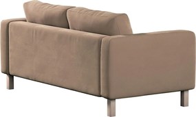 Potah na pohovku IKEA  Karlstad 2-místná, nerozkládací, krátký barva béžová látka lesklé, sametová