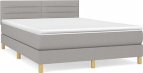 Box spring postel s matrací světle šedá 140 x 200 cm textil 3140697