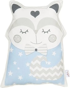 Modrý dětský polštářek s příměsí bavlny Apolena Pillow Toy Smart Cat, 23 x 33 cm