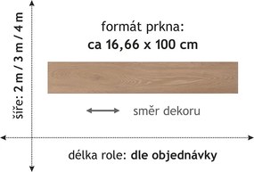 PVC bytové DUPLEX 1762 dekor dřeva - šíře 3 m , Délka pasky: 3m