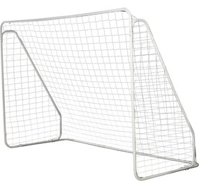 HOMCOM Fotbalová branka - Fotbalová branka - Rozměry tréninkové branky 301D x 120Š x 200V cm - bílý epoxidový kovový rám, PE síťovina - kotvy součástí