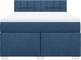 Box spring postel s matrací modrá 140x190 cm textil 3285889