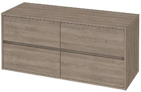 Cersanit Crea - Umyvadlová skříňka, 53x120x45 cm, 4 zásuvky, dub S931-004