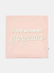 Sinsay - Decorative pillowcase with sequin inscription Good Morning gorgeous - růžová