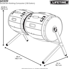 LANIT PLAST, s.r.o. kompostér LIFETIME 60309 DOUBLE BARREL LG2455