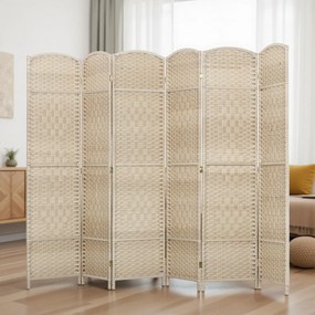 HOMCOM skládací dřevěný paraván se 6 panely, 270 × 180 cm, dub