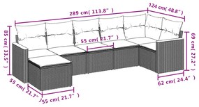 7dílná zahradní sedací souprava s poduškami béžová polyratan