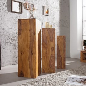 Massive home | 3 Set odkládací stolek Makassar 80 cm masiv sheesham