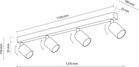 TK Lighting Černé stropní svítidlo Nex pro žárovku 4x GU10 TK10792