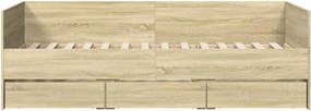 Válenda se zásuvkami bez matrace dub sonoma 100 x 200 cm 3280813