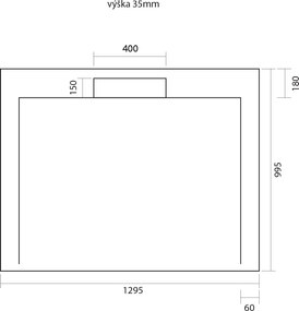 Gelco Irena HI130100 sprchová vanička 130 x 100 x 3,5 cm litý mramor