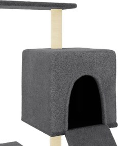 Škrabadlo pro kočky se sisalovými sloupky tmavě šedé 130,5 cm 172042