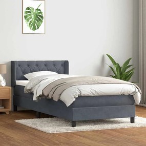 Box spring postel s matrací tmavě šedá 80x220 cm samet 3318388