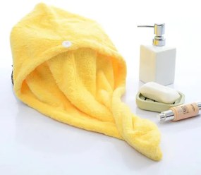 Rychloschnoucí ručník/turban na vlasy Barvy: žlutá