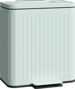 HOMCOM 40 l dvoukomorový pedálový odpadkový koš — 2 × 20 l, tlumené dovírání, držení víka, vyjímatelné vložky — Aosom