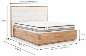 Moderní dřevěná postel VASSIL 180x200 cm