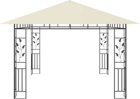 Altán s moskytiérou a světelnými LED řetězy 4x3x2,73 m krémový 3070315