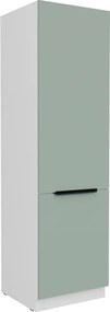 ARIA sb | vysoká skříňka 60 DK-210 2F potravinová s policemi | 60 cm | ANTI FINGERPRINT povrch | bílá/aquamarine