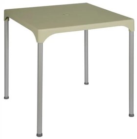ROJAPLAST Zahradní stůl - PRIME, 70x70 cm, plastový/hliníkový Barva: hnědá