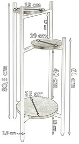 Stojan na květiny TRETORRI černý mramor