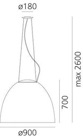 Artemide A242910 - Lustr na lanku NUR 2xR7s/11W/230V šedá