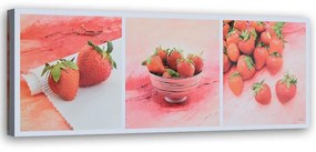 Obraz na plátně Jahody Ovoce - 150x50 cm