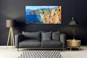 Plexisklo-obraz Útes Pobřeží Moře Hory 120x60 cm