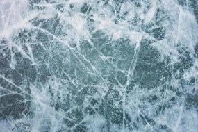 DIMEX | Samolepicí vliesová fototapeta na zeď Poškrábaný povrch ledu MA-5-2495 | 375 x 250 cm | modrá, bílá