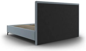 Světle modrá čalouněná dvoulůžková postel s úložným prostorem s roštem 180x200 cm Casey – Mazzini Beds