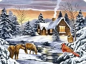 NORIMPEX Diamantové malování Dům u potoka / 30x40 cm