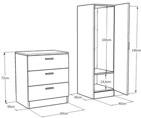HASKEL moderní předsíňová stěna, barva bílá