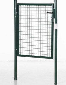 HOMCOM Ocelová zahradní brána s uzamykatelnou rukojetí a 3 klíči, blokující dveře pro venkovní patio a terasu 97x150 cm Zelená