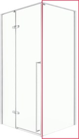 Novoterm Modul sprchového koutu NV-Long SC CHR 90 - pevná boční stěna, chrom/transparent - bez vaničky