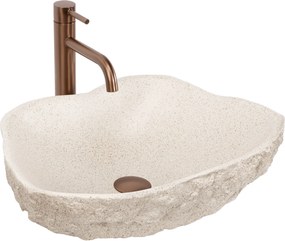 Rea Isla Warm Beige, umyvadlo na desku 490x370x140 mm, béžová, REA-U7882