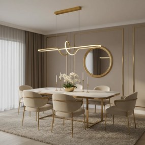 Toolight Toolight, LED závěsné osvětlení 118cm, 36W, 3000K, 3500lm, LHJ038-CP, zlatá matná, OSW-50049