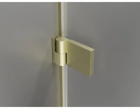 Mexen Lunar-B Duo, výklopný sprchový kout 100 x 70 cm, 8mm čiré sklo, zlatý matný profil, 832-100L-070P-55-00