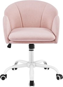 Kancelářská židle Yaheetech – světle růžová, 60 cm (šířka) × 61 cm (hloubka) × 72 cm – 81,5 cm (výška) (267591769238)