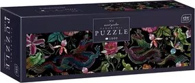 INTERDRUK Panoramatické puzzle Dračí zahrada / 1000 dílků / 96x32 cm