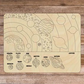 Dřevěné montessori puzzle - Sluneční soustava 10 dílků | SENTOP H022