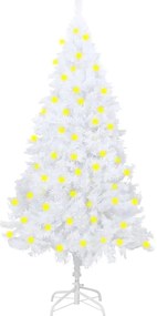 Umělý vánoční stromek s LED a silnými větvemi bílý 150 cm,  3077454 HangarStore.cz