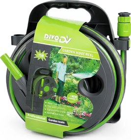 Zahradní hadice s navijákem na zeď, gumová, 1/2", 20 metrů, třívrstvá, DIVODV