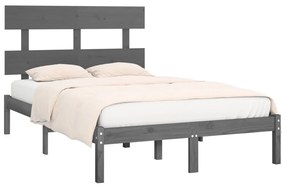 Rám postele šedý masivní dřevo 160 x 200 cm,  3104685
