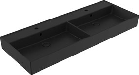 Dvojumyvadlo SAT Infinitio 120,4x46,5 cm černá mat dva otvory pro baterii SATINF212046BKM