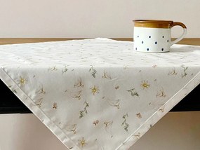 Ubrus na stůl - jemný bílý s husičkami Vyberte rozměr:: 100 x 100 cm